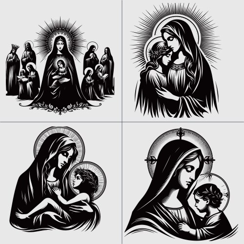 Mother of jesus virgin mary mother jesus blessed Vector Image