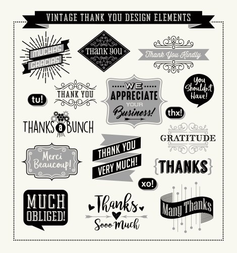 Thank you tag set Royalty Free Vector Image - VectorStock