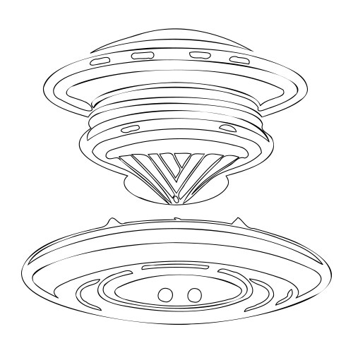 Ufo outline sketch Royalty Free Vector Image - VectorStock