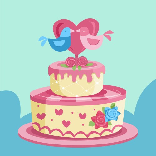 Cartoon cake topper collection Royalty Free Vector Image