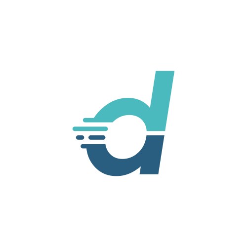I letter dash tech fast quick logo icon Royalty Free Vector