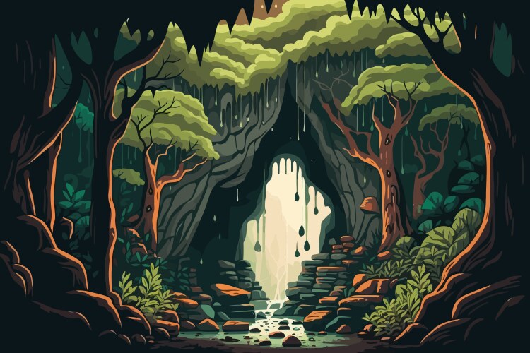 Waterfall Camping Vector Images (over 1,000)