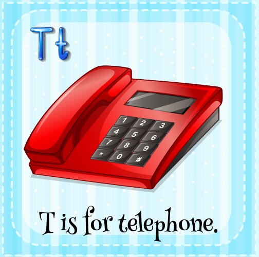 Flashcard of t is for twelve Royalty Free Vector Image