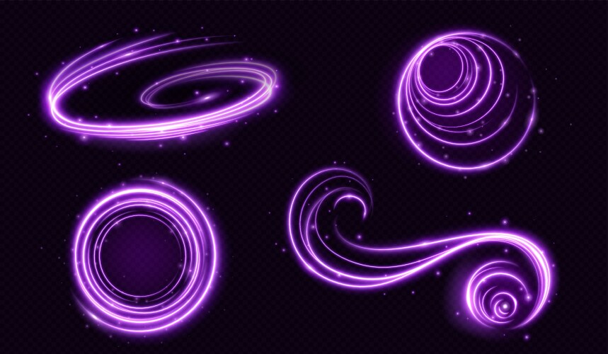 Realistic set of golden dust motion effects Vector Image