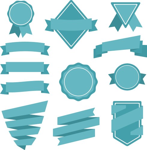 Stickers and badges set 3 flat style Royalty Free Vector