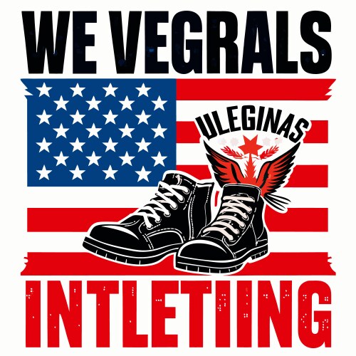 American veteran us maps boots and weapon Vector Image