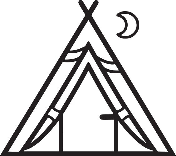 Camping tent svg silhouette Royalty Free Vector Image