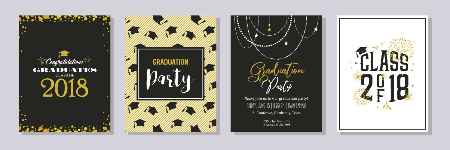 Graduation class of 2018 greeting card Royalty Free Vector