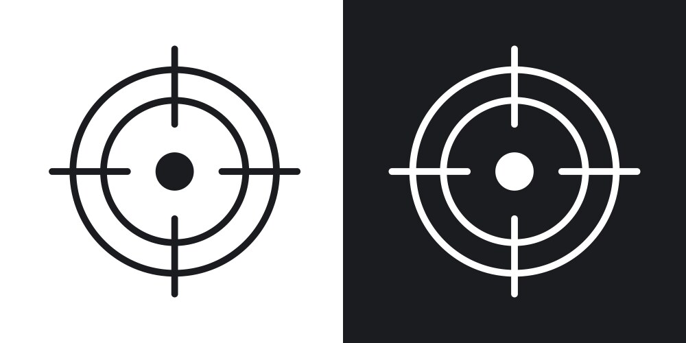 Gun target icon set on white background Royalty Free Vector