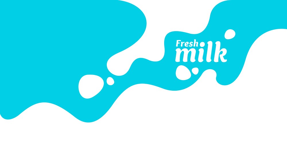 Modern poster fresh milk with splashes on a light Vector Image
