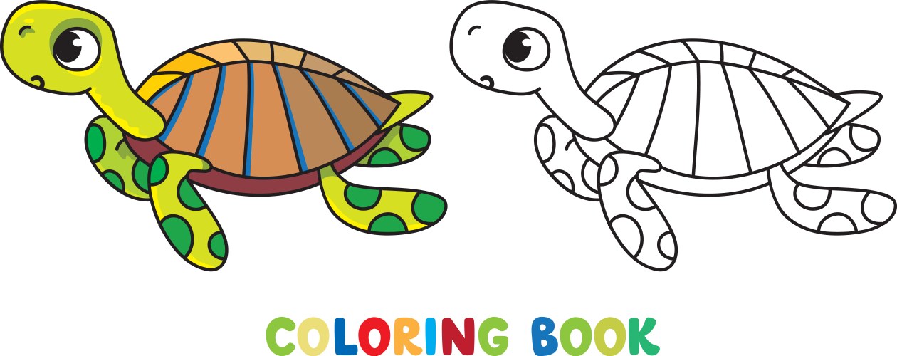 Sea theme turtle in the ocean Royalty Free Vector Image