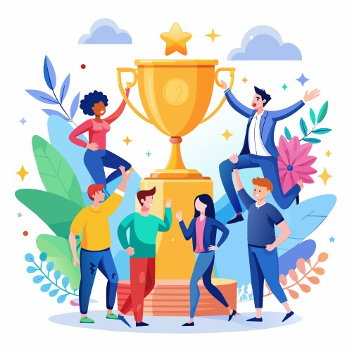 Team collaboration for success teamwork Royalty Free Vector