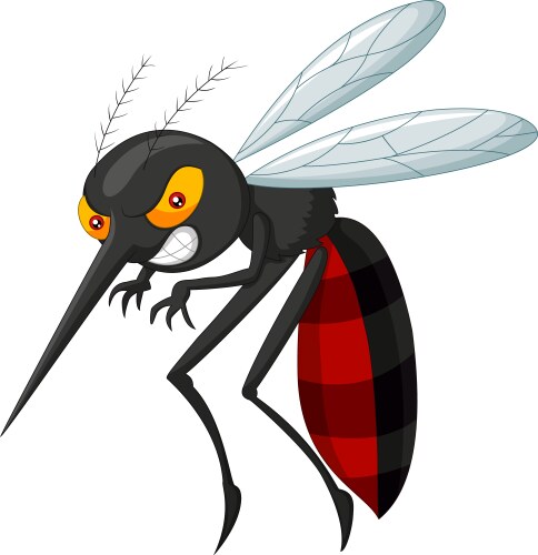 Death mosquito cartoon Royalty Free Vector Image