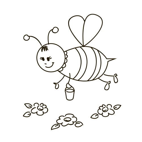 Bee Line Drawing Vector Images (over 5,900)