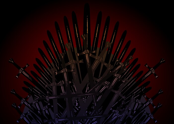 Thrones template hand drawn iron throne frame Vector Image