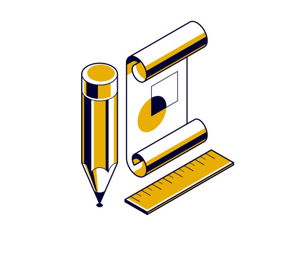 Engineering project concept paper document Vector Image