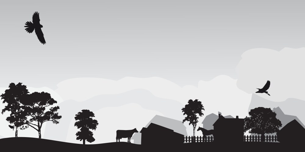 Farm Landscape Silhouette Vector Images (over 12,000)