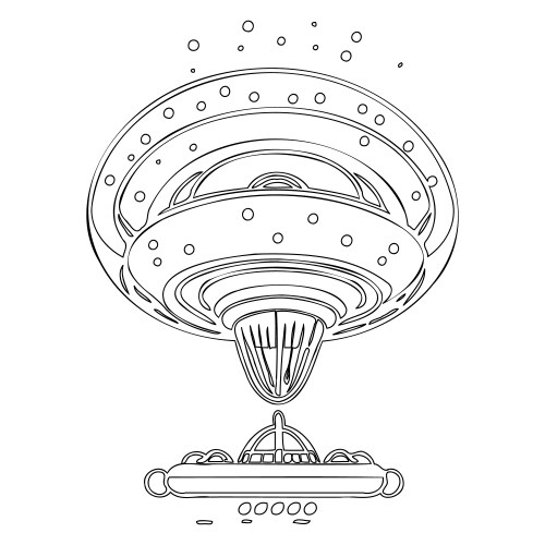 Ufo outline sketch Royalty Free Vector Image - VectorStock