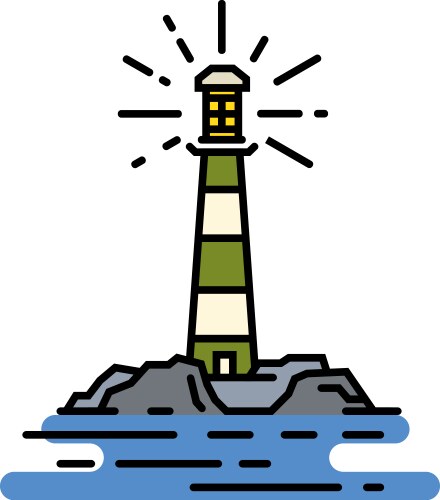 Cartoon lighthouse Royalty Free Vector Image - VectorStock