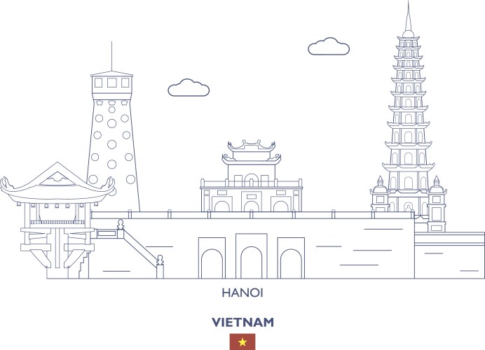 Hanoi vietnam landmarks architecture building Vector Image