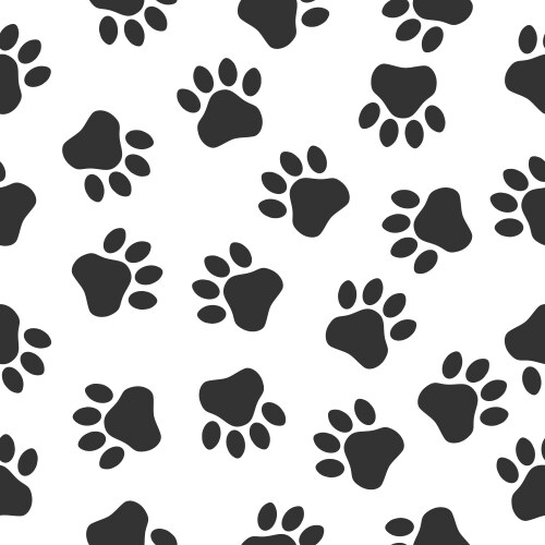 Dog paw print seamless pattern Royalty Free Vector Image