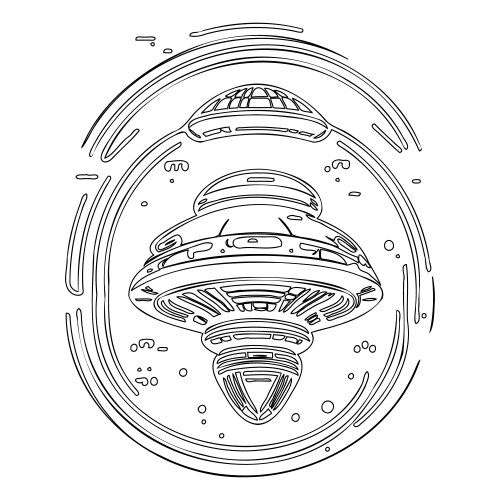 Ufo outline sketch Royalty Free Vector Image - VectorStock