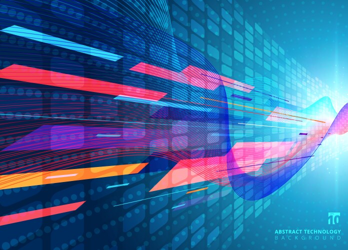 Template abstract technology geometric and twist Vector Image