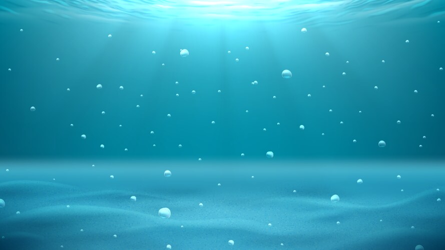 Transparent underwater blue ocean banner Vector Image