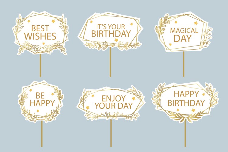Cartoon birthday cake with topper Royalty Free Vector Image