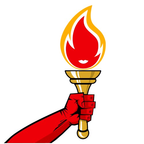 Hand hold olympic torch Royalty Free Vector Image