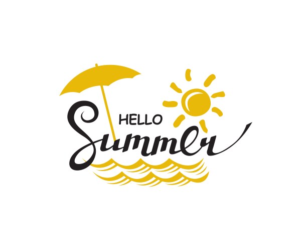 Summer word written with elegant cursive font Vector Image