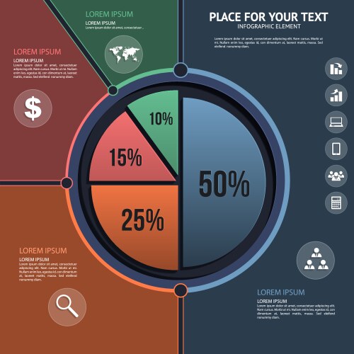 Infographics pie chart Royalty Free Vector Image