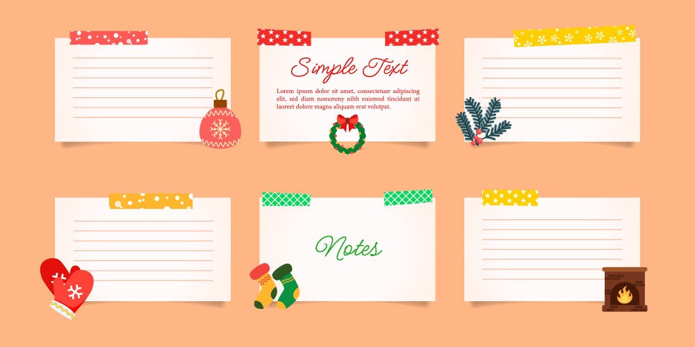 Design a cheerful christmas multiple note paper Vector Image