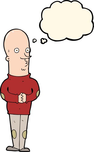 Cartoon happy boy surprised and thought bubble – Royalty-Free Vector ...