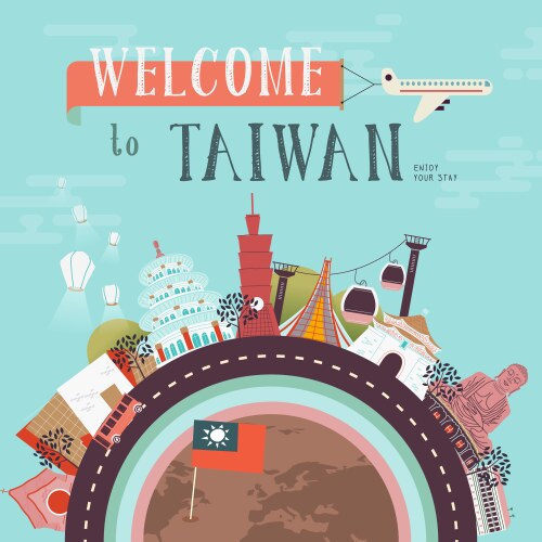 Taiwan travel poster Royalty Free Vector Image