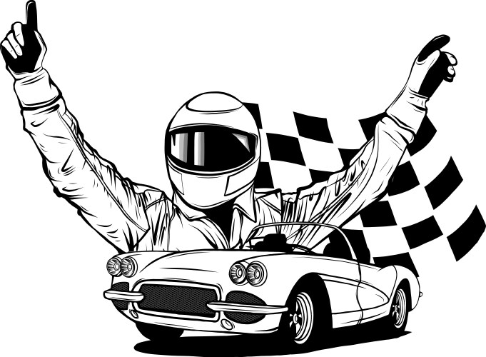 A race car driver Royalty Free Vector Image - VectorStock