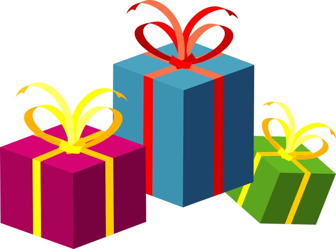 Blue present box isometric icon Royalty Free Vector Image