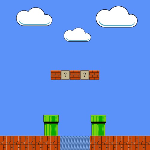 Old retro video game background classic Royalty Free Vector