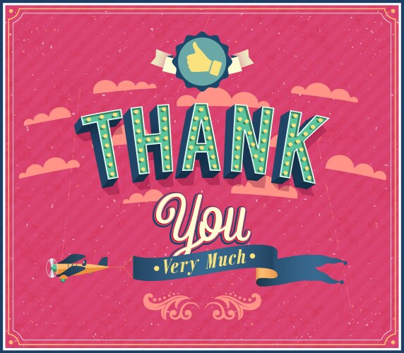 Thank you very much vintage emblem Royalty Free Vector Image