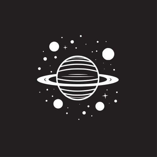 Space - black and white isolated icon Royalty Free Vector