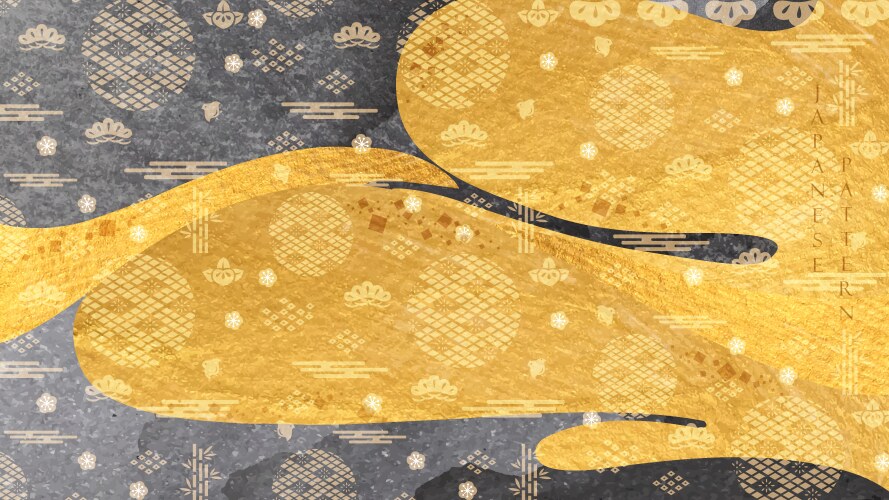 Japanese gold background and pattern geometric Vector Image