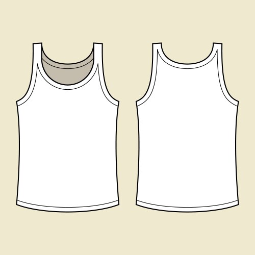 Woman singlet template Royalty Free Vector Image