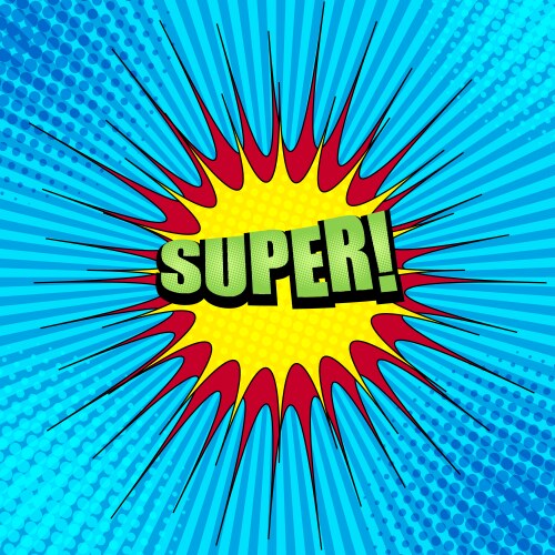 Comic super wording concept Royalty Free Vector Image
