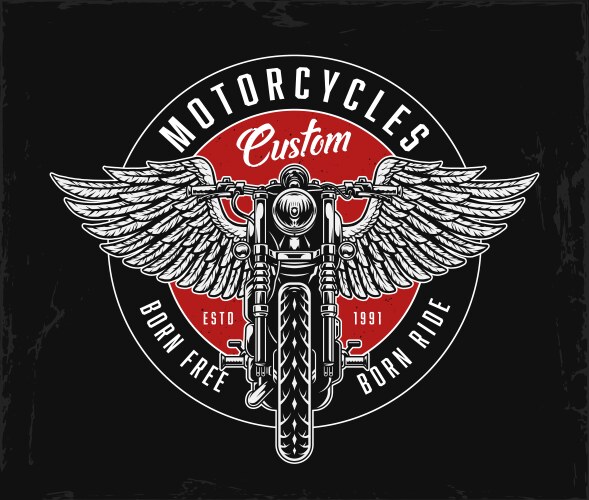 Vintage custom motorcycle logo Royalty Free Vector Image