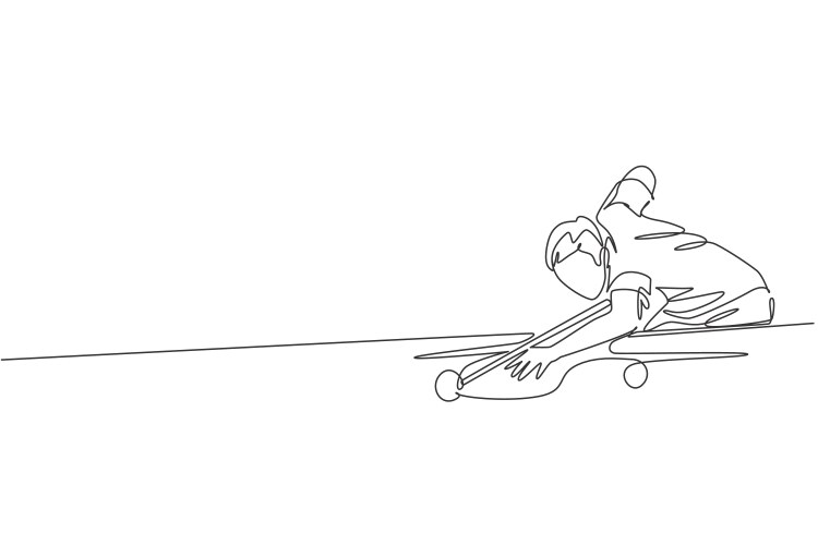 One single line drawing of young handsome man Vector Image