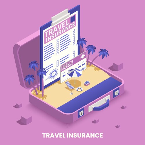 Travel insurance lp template Royalty Free Vector Image