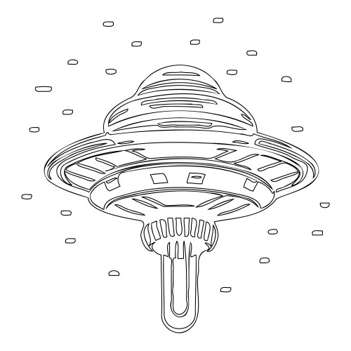 Ufo outline sketch Royalty Free Vector Image - VectorStock