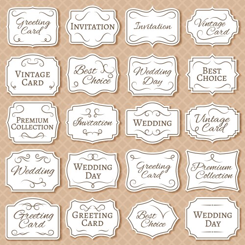 Vintage label frames old frame shapes decorative Vector Image