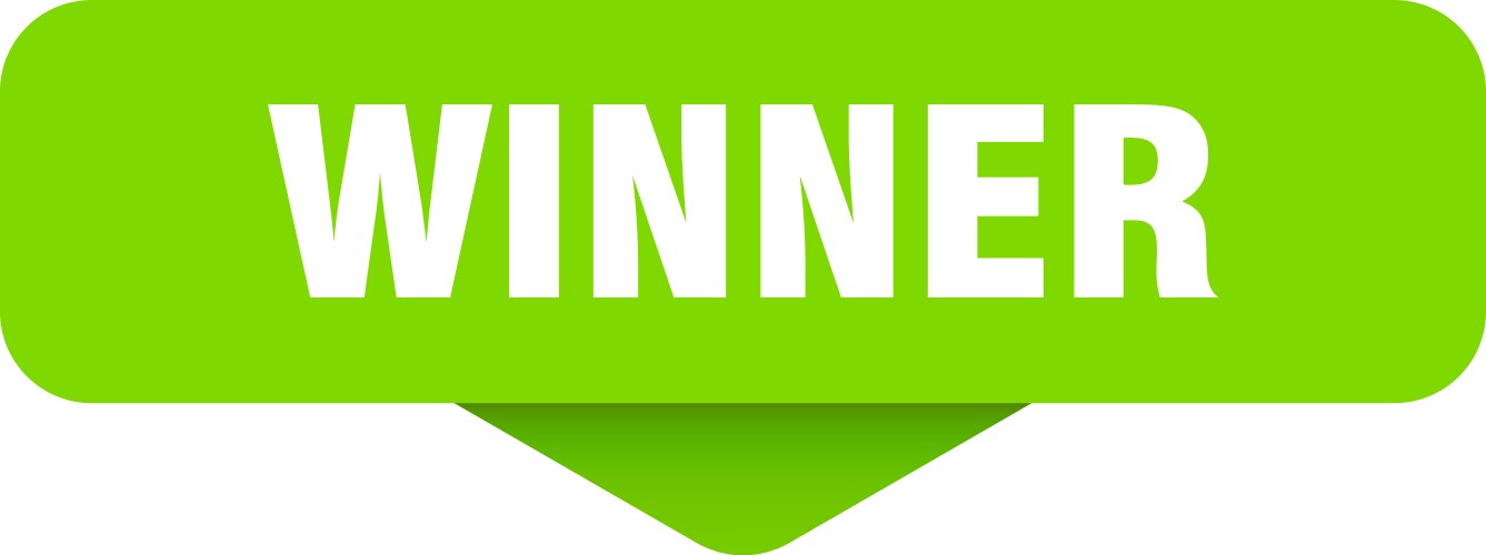 Winner sticker sign on transparent Royalty Free Vector Image
