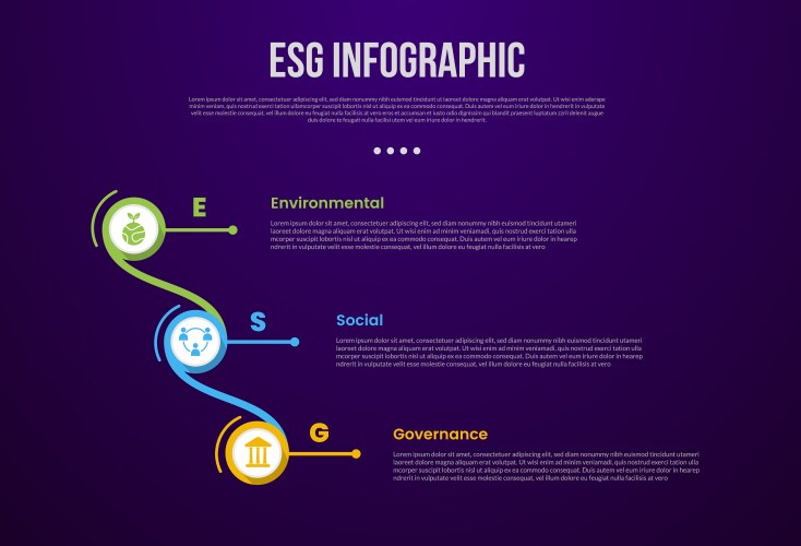 Esg environmental social governance infographics Vector Image